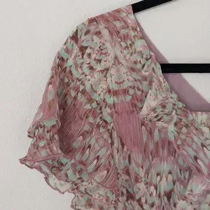 Sundance | Dresses | Sundance Purple Ivory Aline 0 Silk Tiered Ruffle ...
